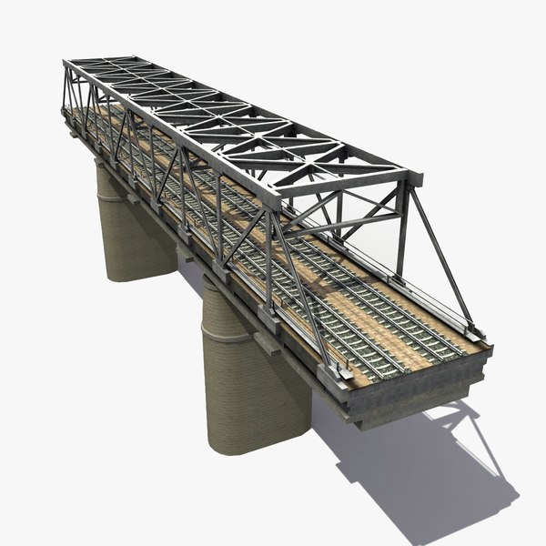bridge railway rail 3d model