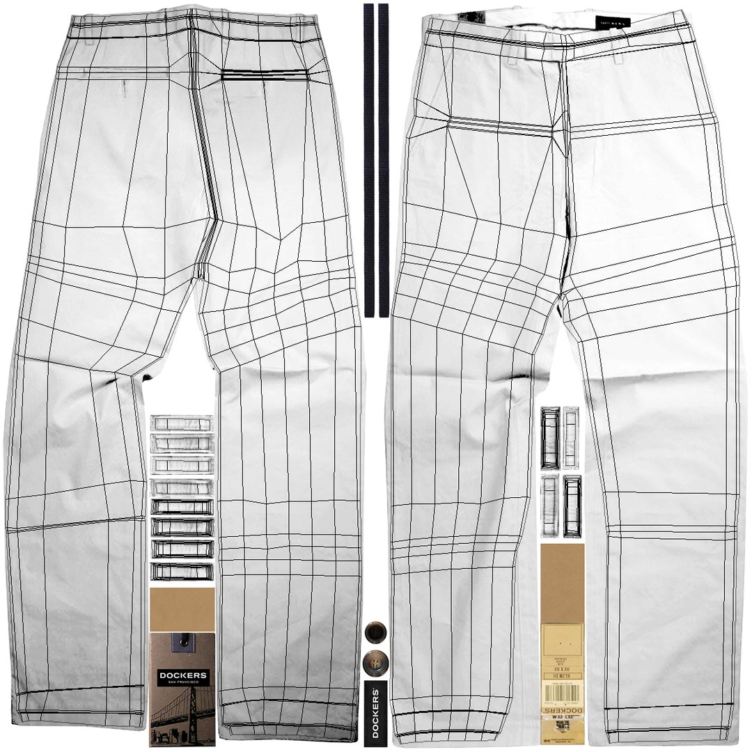 - dockers folded pants 3d model