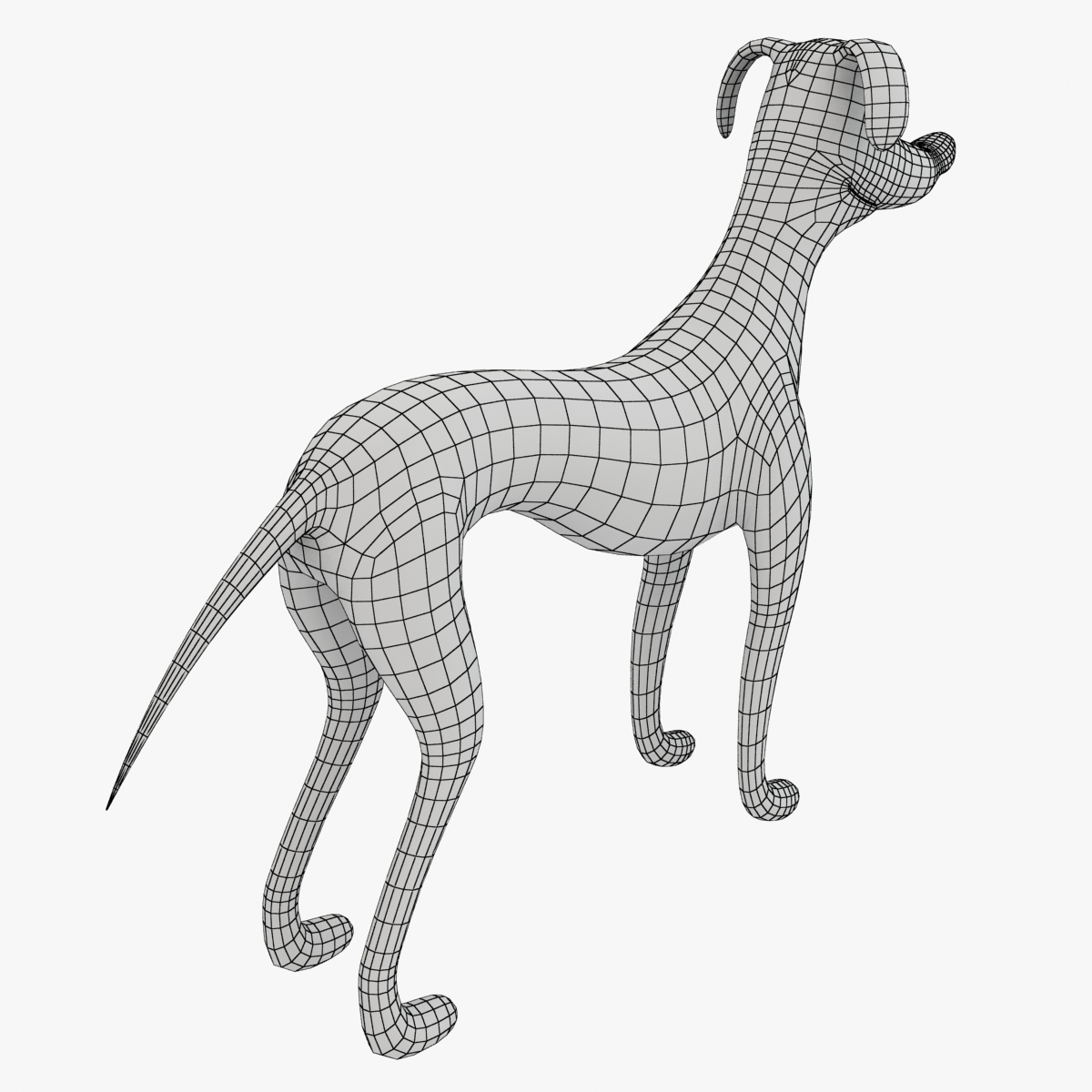 cartoon dog santa little 3d model