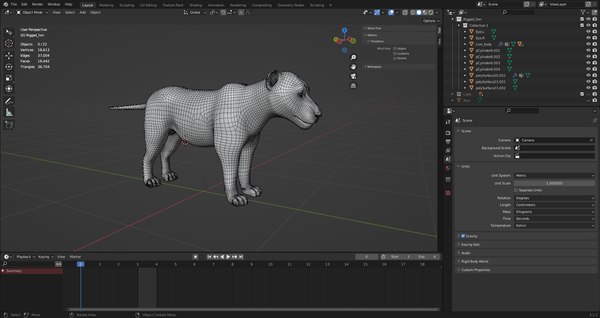 modelo 3d León de piel aparejado en Blender - TurboSquid 2024247