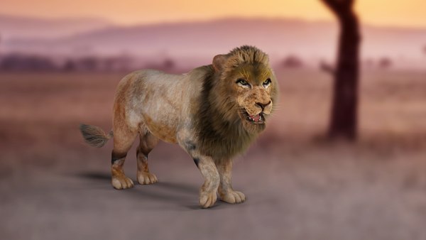 modelo 3d León de piel aparejado en Blender - TurboSquid 2024247