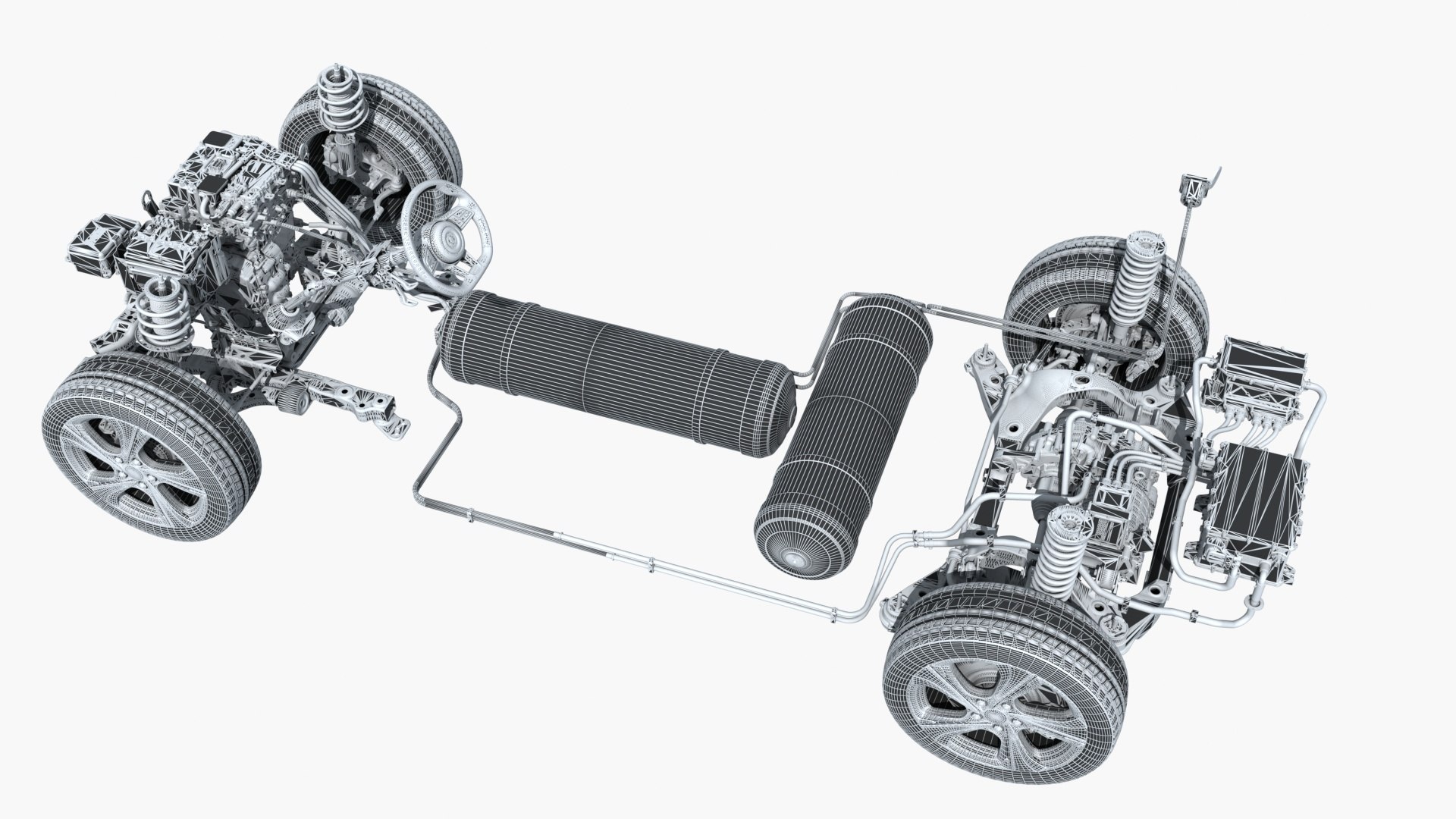 3D Model Hydrogen Car Chassis - TurboSquid 2148372