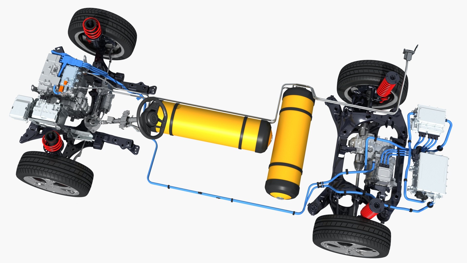 3D Model Hydrogen Car Chassis - TurboSquid 2148372