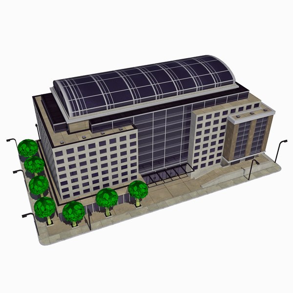 modelo 3d Cartoon Low Poly City Building Tile 6 - Museo del centro de ...