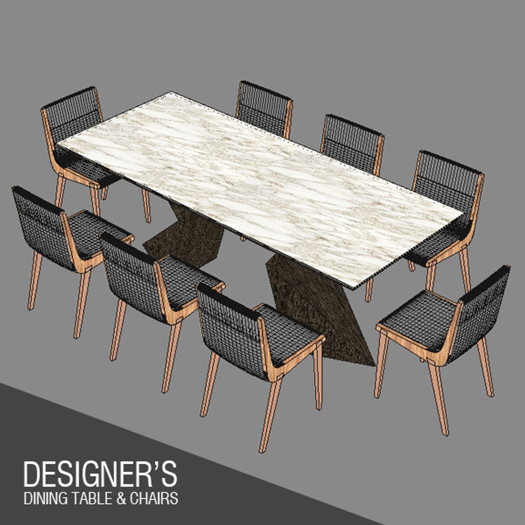 Dining Table Chairs 3ds