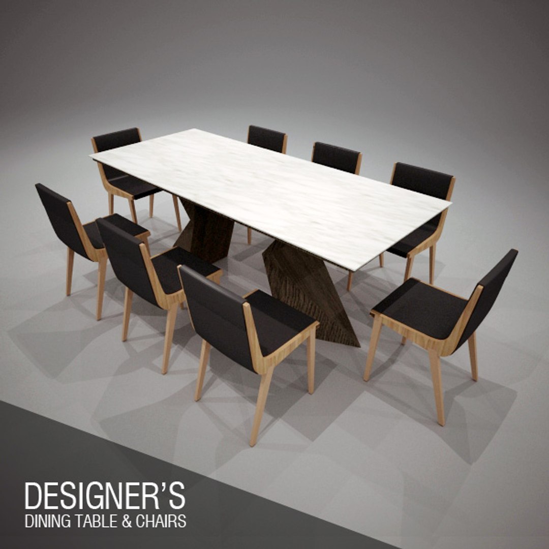 Dining Table Chairs 3ds
