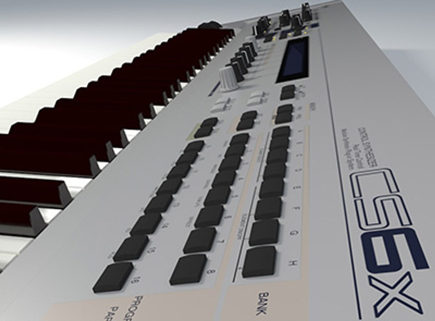 yamaha cs6x synthesizer 3d model