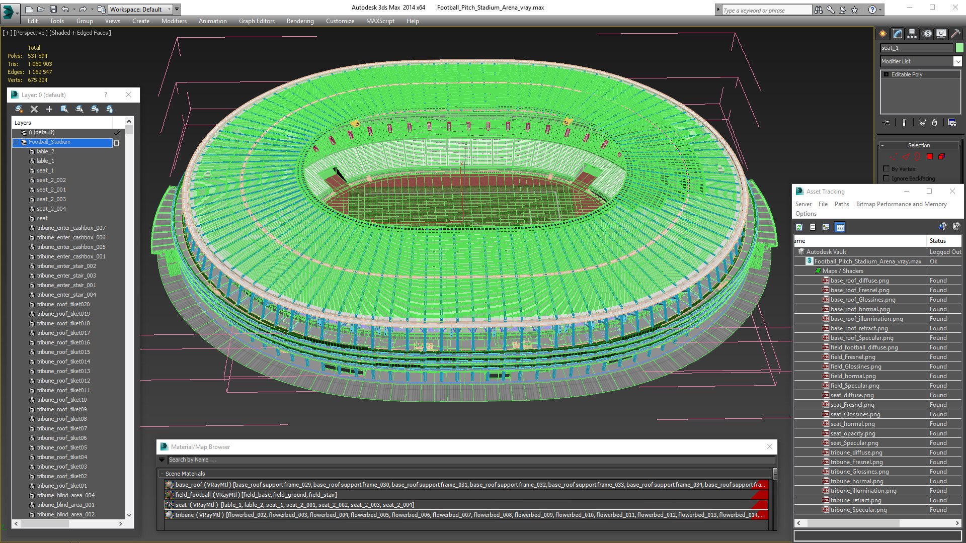 3D football pitch stadium arena - TurboSquid 1518886
