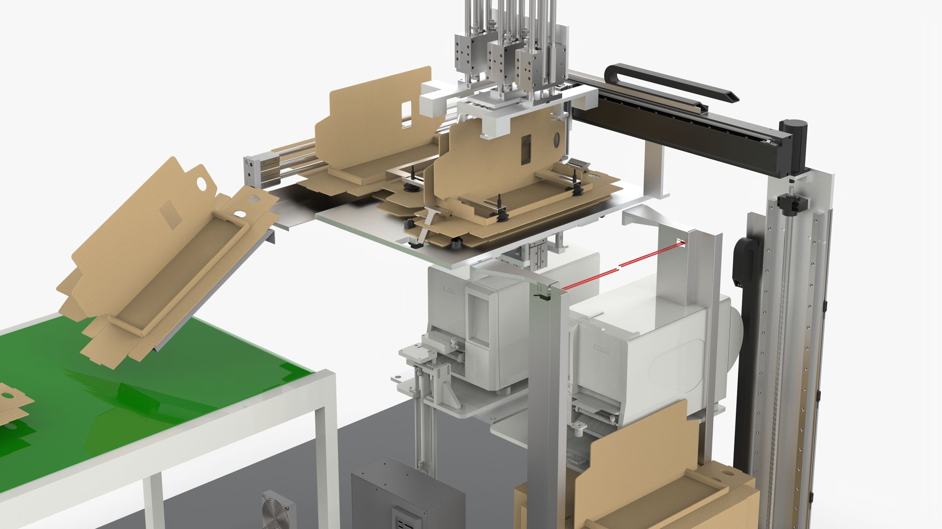 3D Automatic Carton Aircraft Box Folding Machine - TurboSquid 2008620