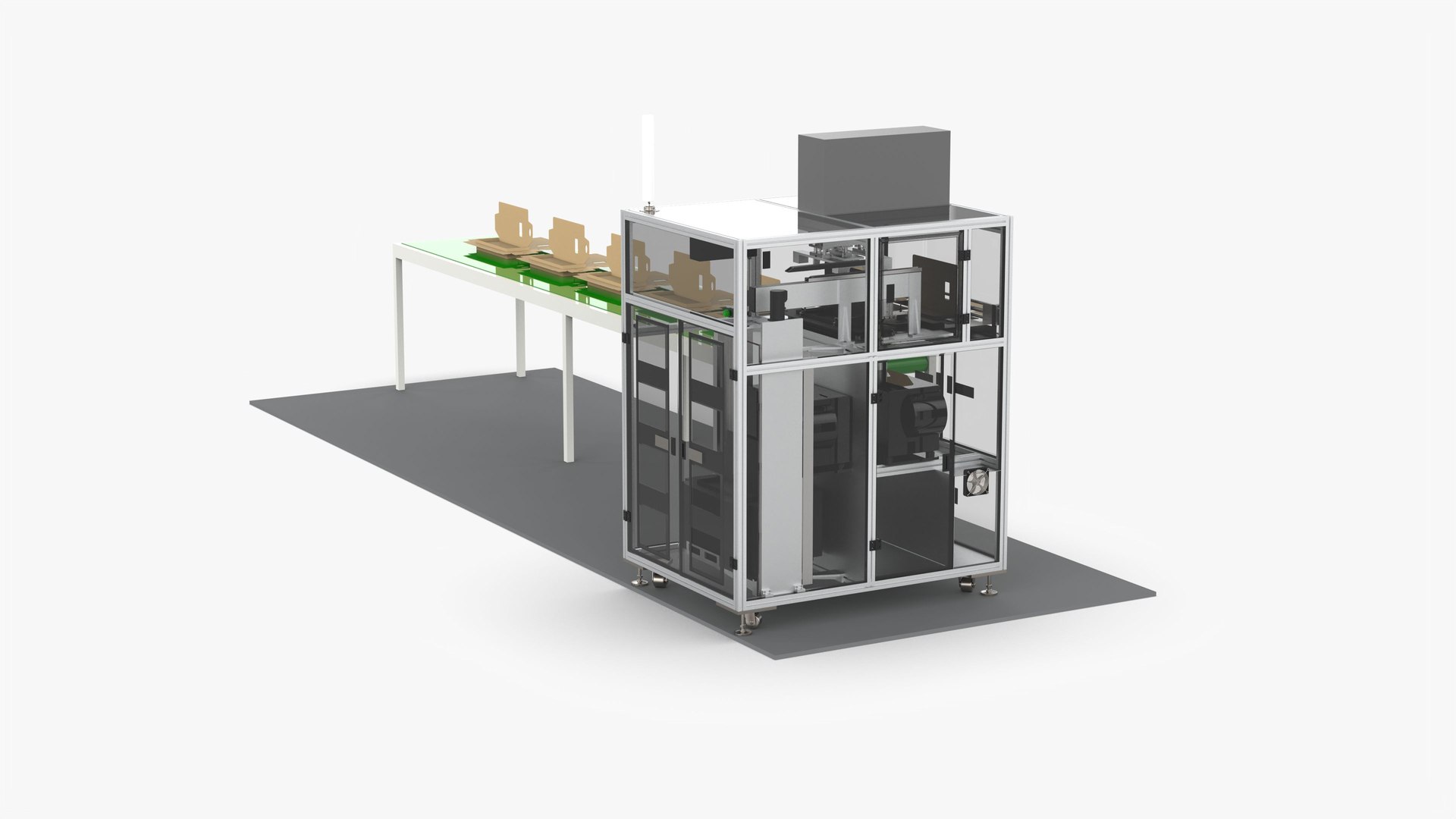 3D Automatic Carton Aircraft Box Folding Machine - TurboSquid 2008620