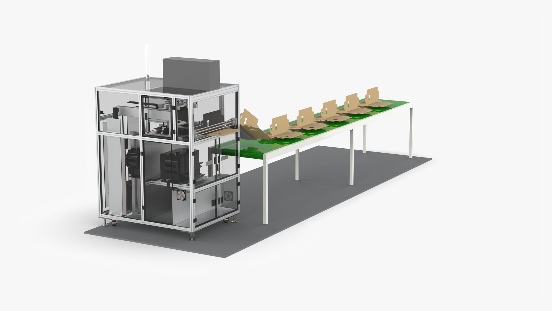 3D Automatic Carton Aircraft Box Folding Machine - TurboSquid 2008620