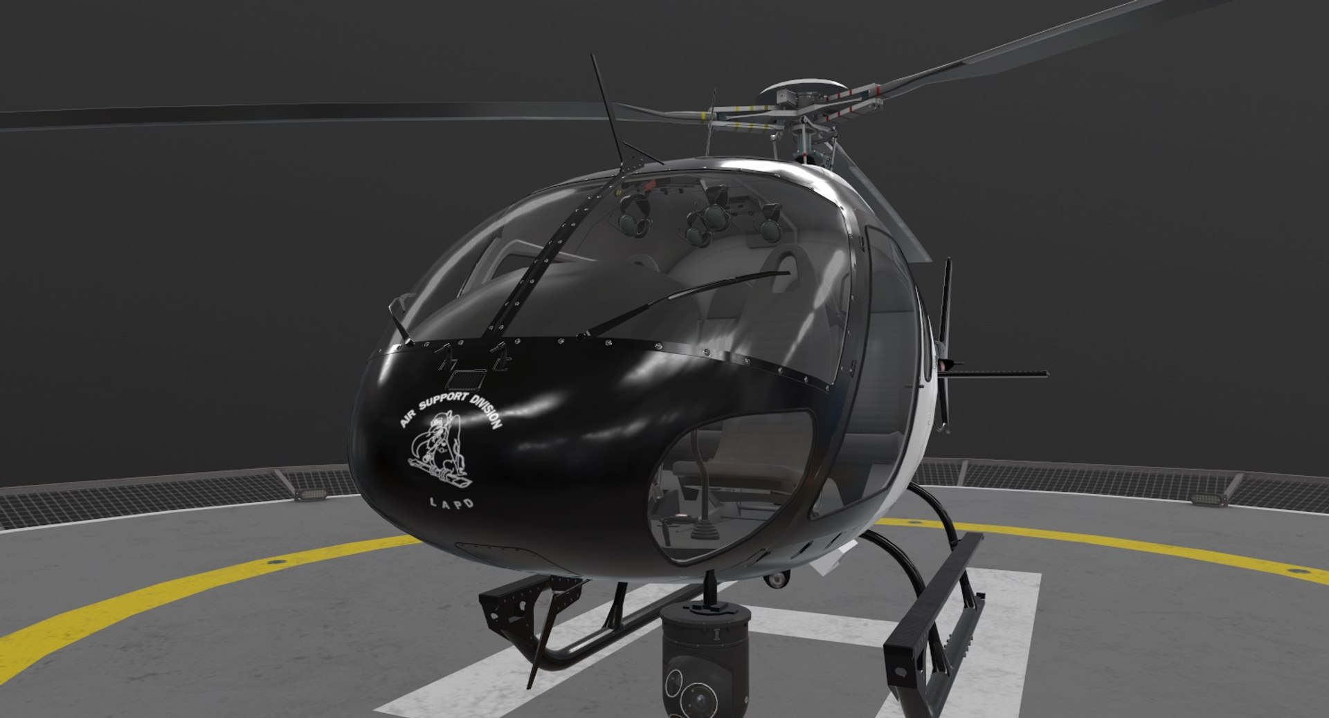 Helicopter As-350 Lapd 3D - TurboSquid 1482442