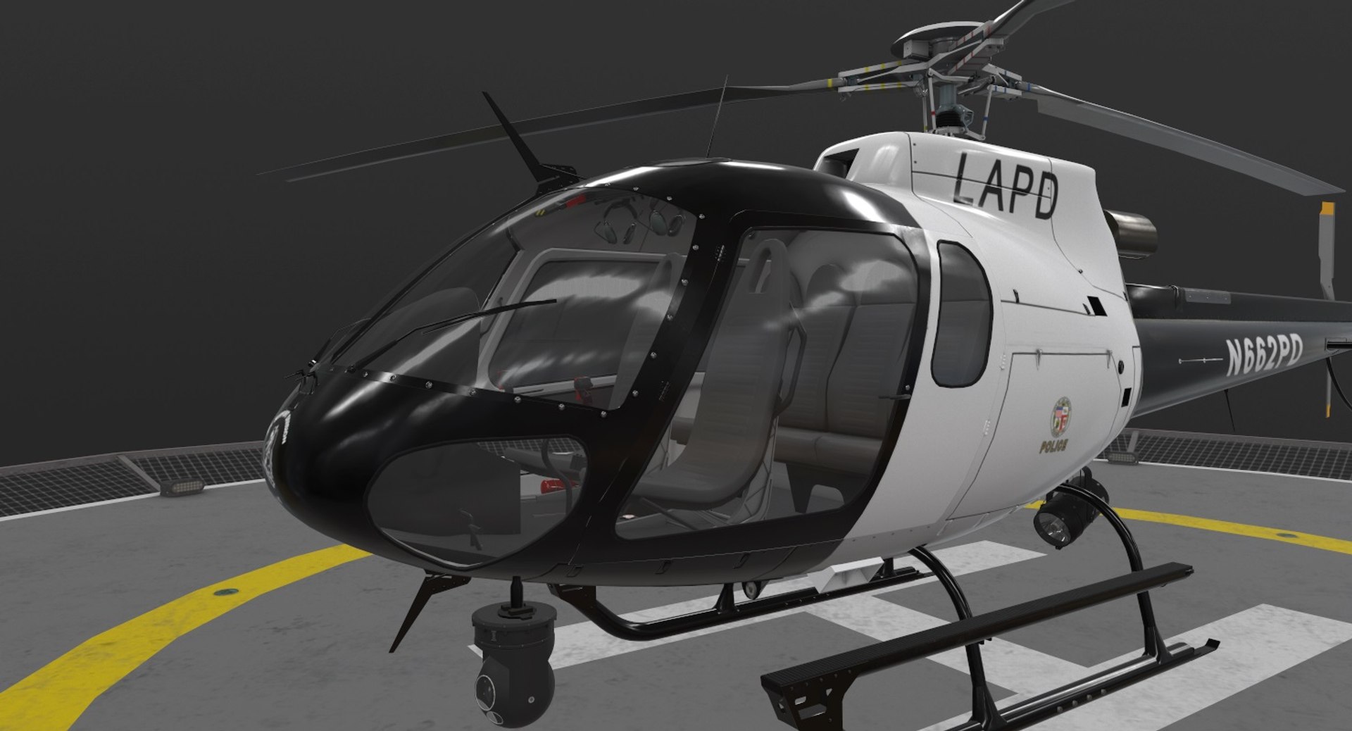 Helicopter As-350 Lapd 3D - TurboSquid 1482442