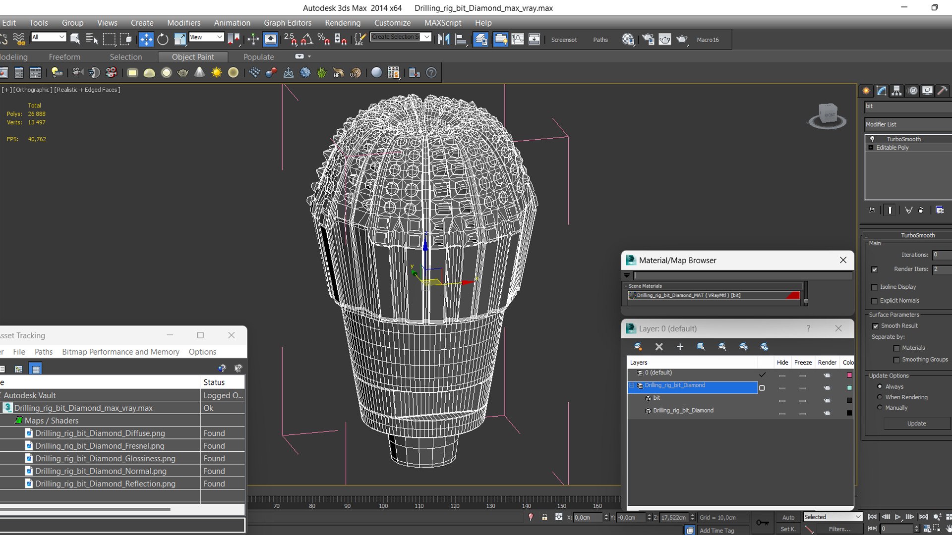 3D Drilling Rig Bit Diamond Model - TurboSquid 2274231