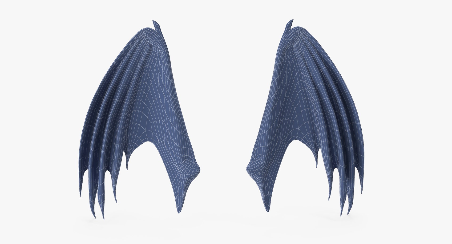 red closed dragon wings 3d c4d