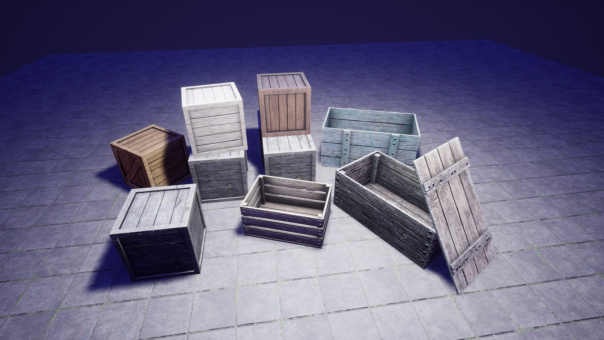 3D Wood Boxes - TurboSquid 1640809