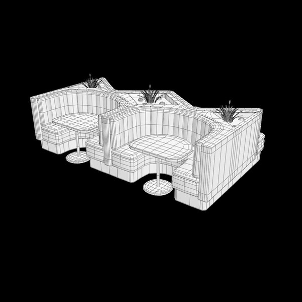 3d model booth restaurants