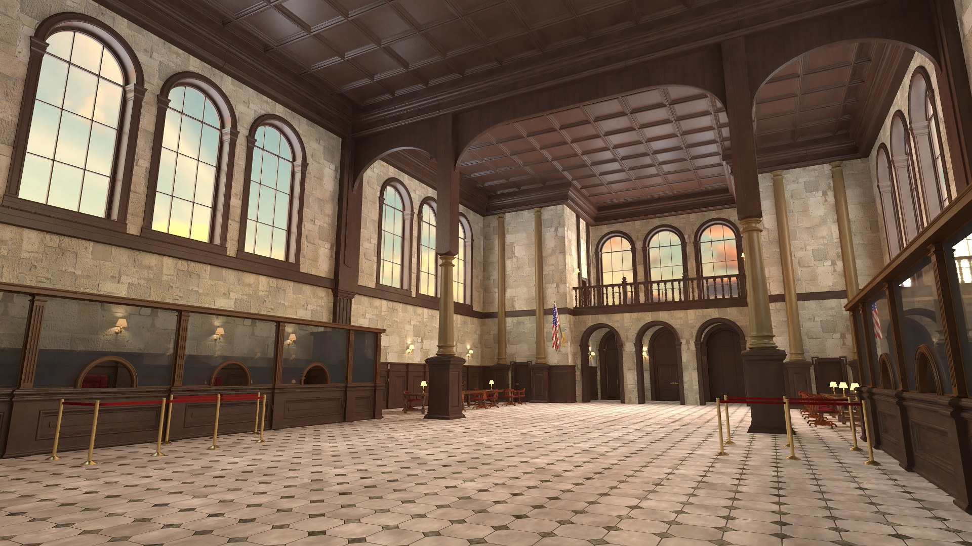 Bank Room 3D Model - TurboSquid 2143604