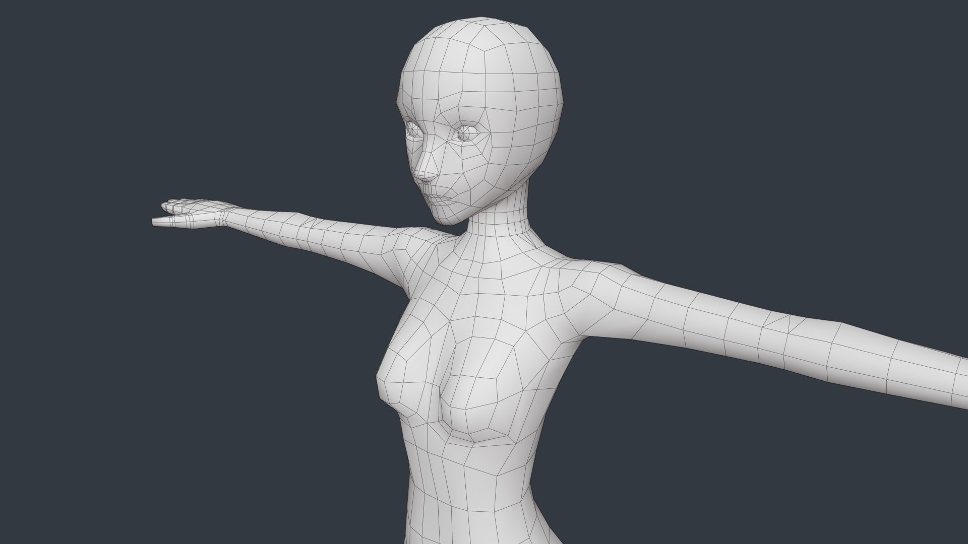 3D Low Poly Female Base Mesh Model - TurboSquid 2049360