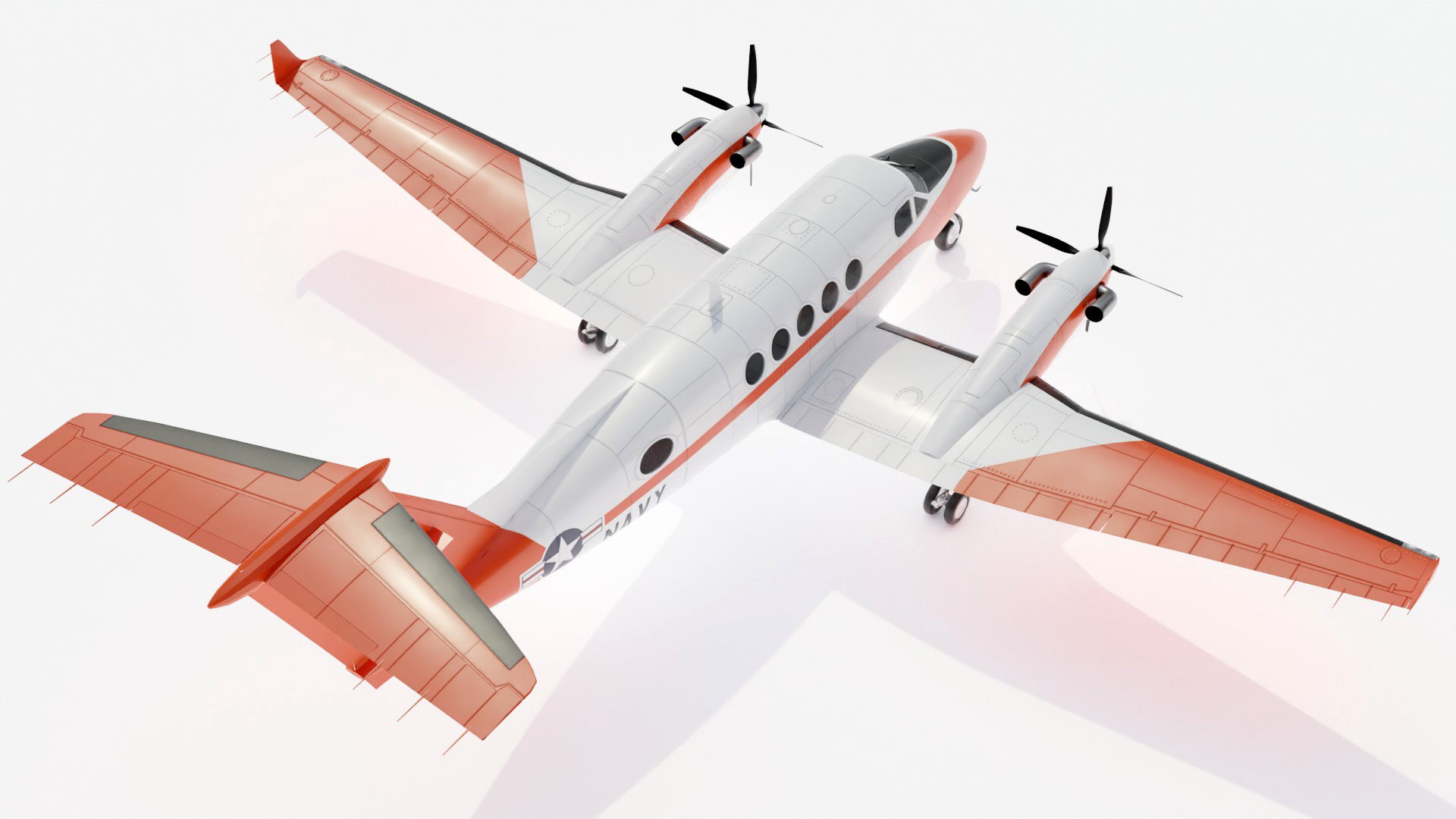 3D US Navy T-54A KingAir 260 Model - TurboSquid 2251752