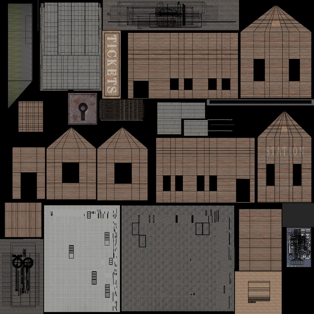 3D Western Train Station - TurboSquid 2062121