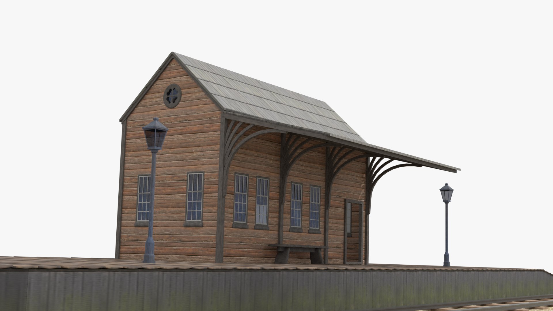 3D Western Train Station - TurboSquid 2062121