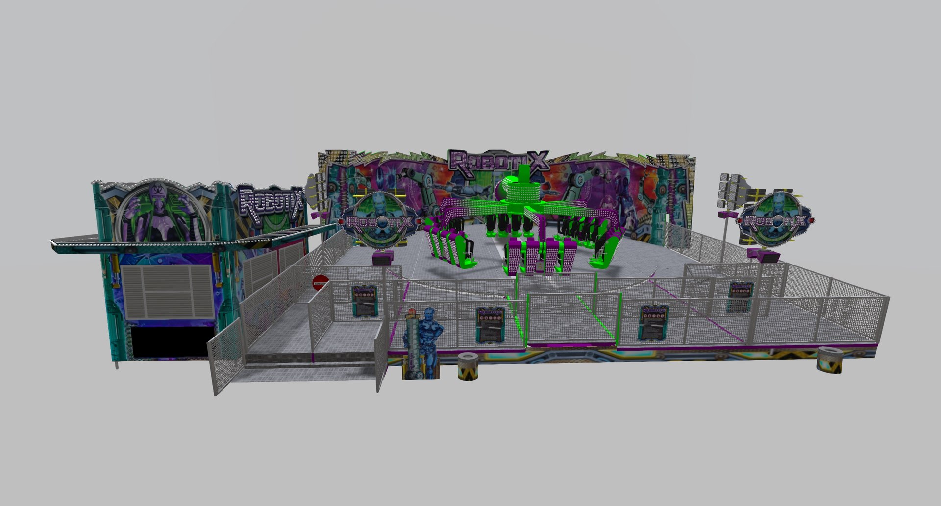 Kirmes-Fahrgeschäft - Robotix faltbar 3D-Modell - TurboSquid 2062821
