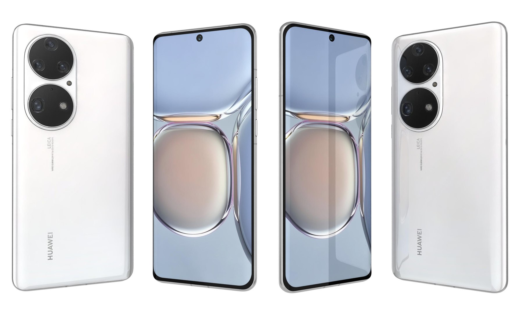 3D Huawei P50 Pro Pearl White - TurboSquid 1883577