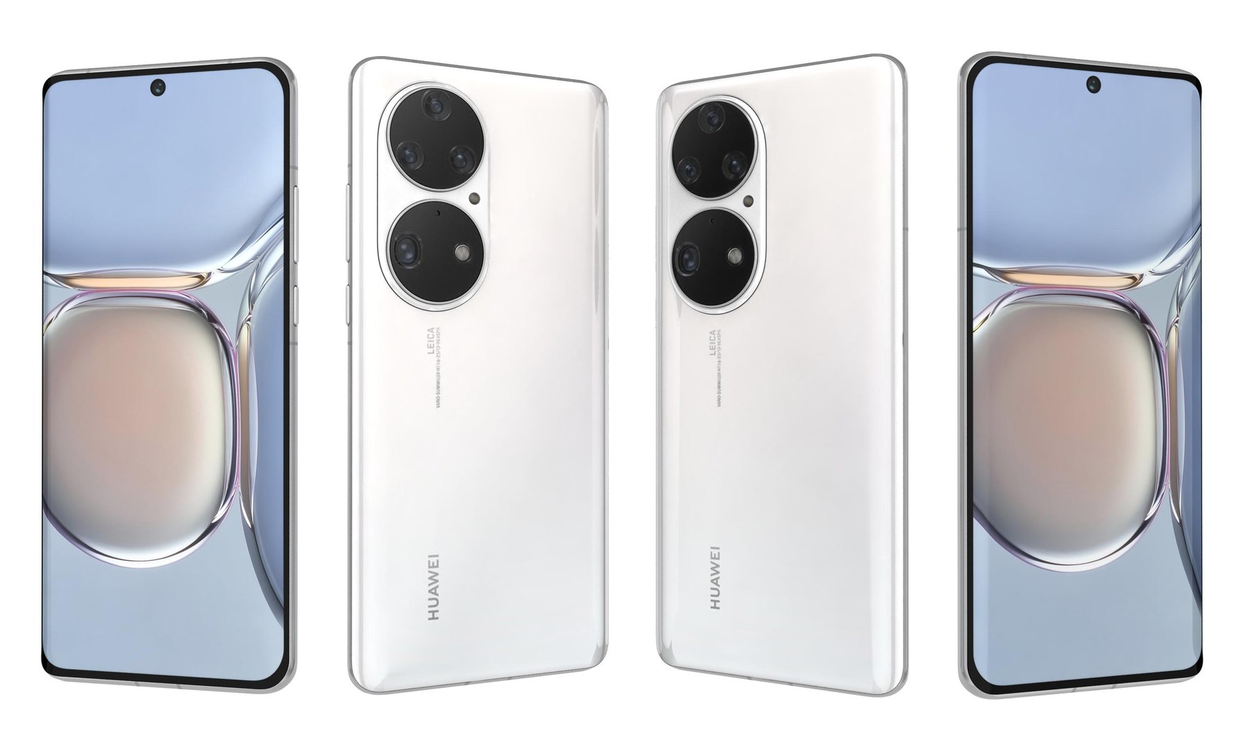 3D Huawei P50 Pro Pearl White - TurboSquid 1883577