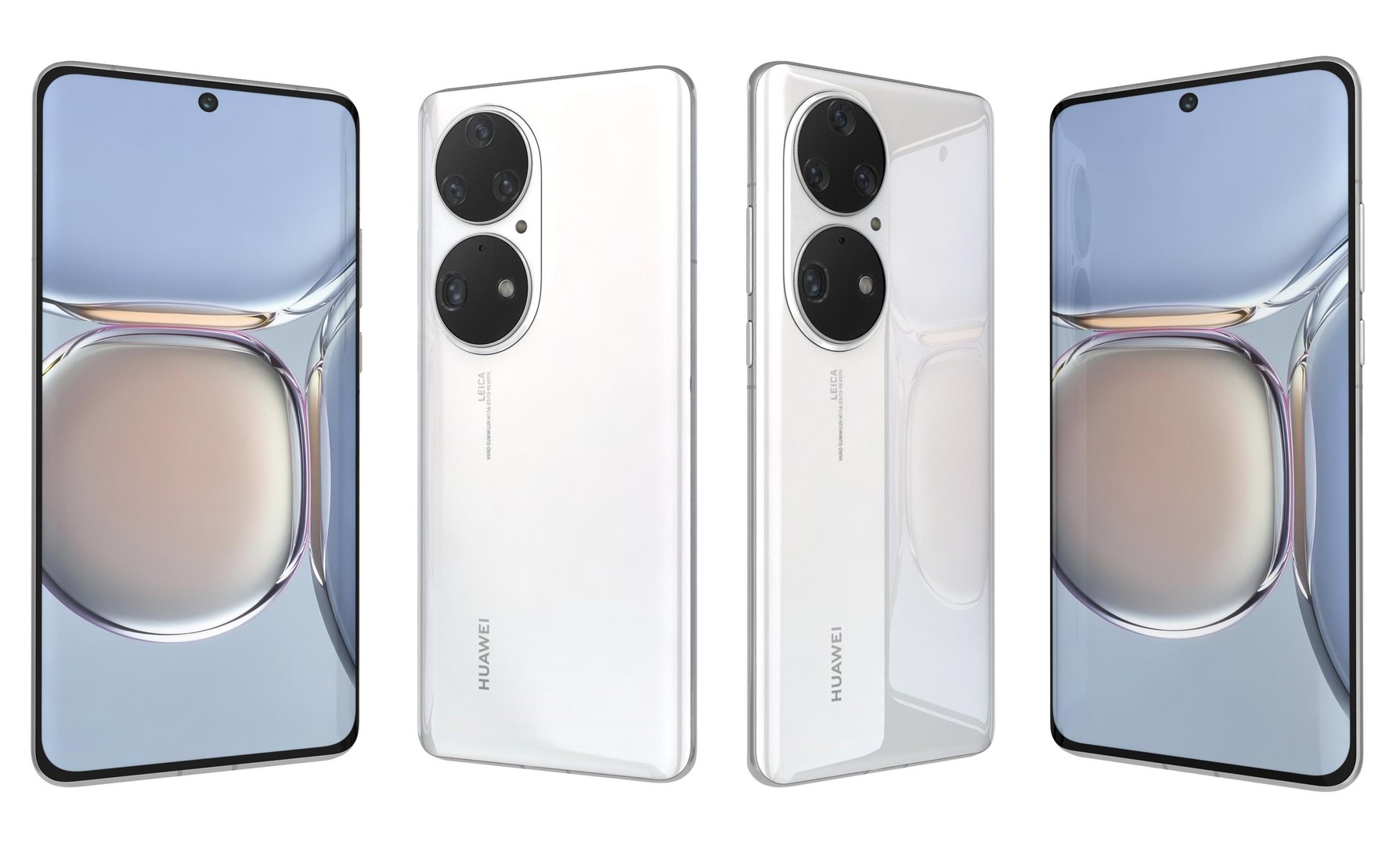 3D Huawei P50 Pro Pearl White - TurboSquid 1883577
