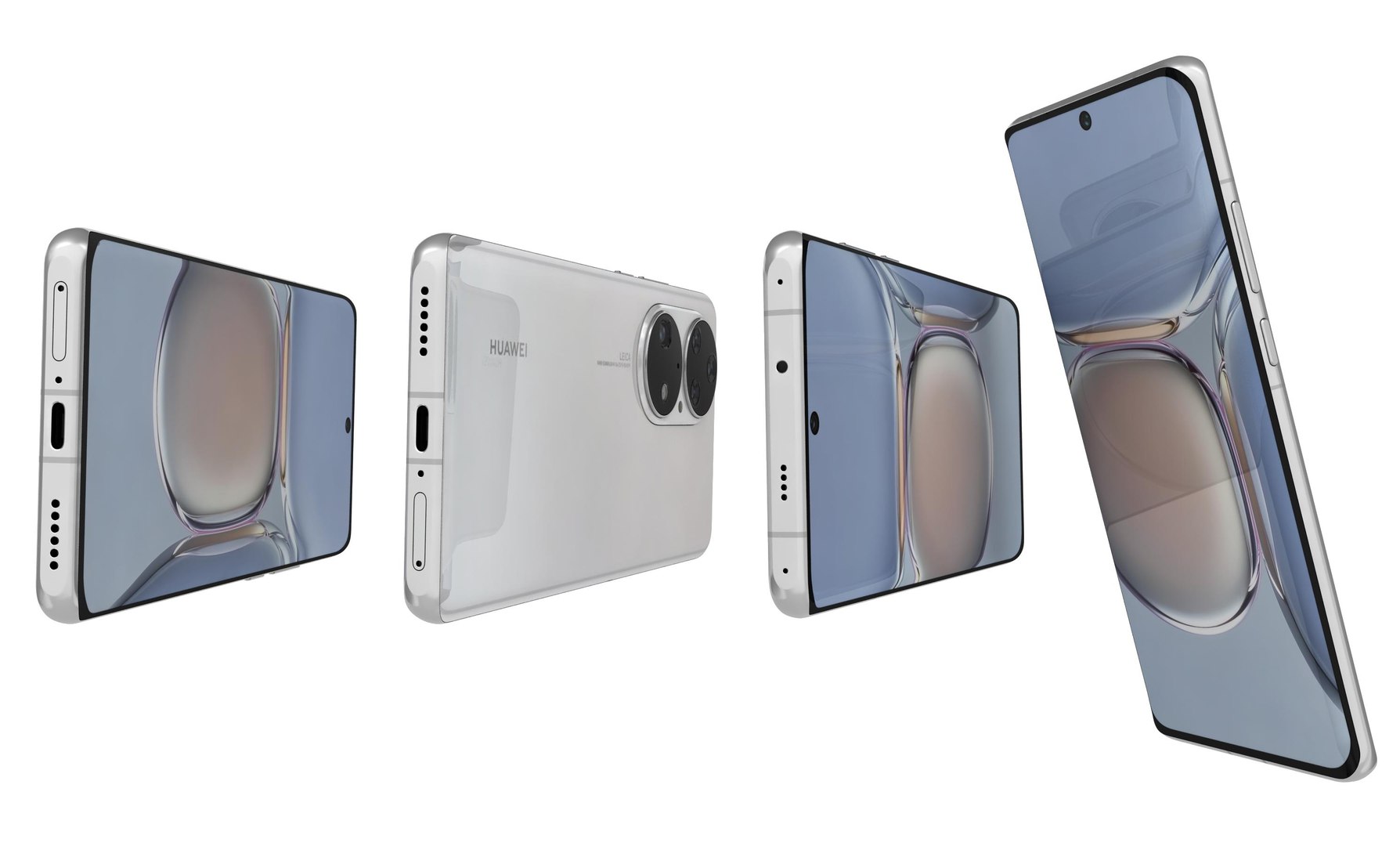 3D Huawei P50 Pro Pearl White - TurboSquid 1883577