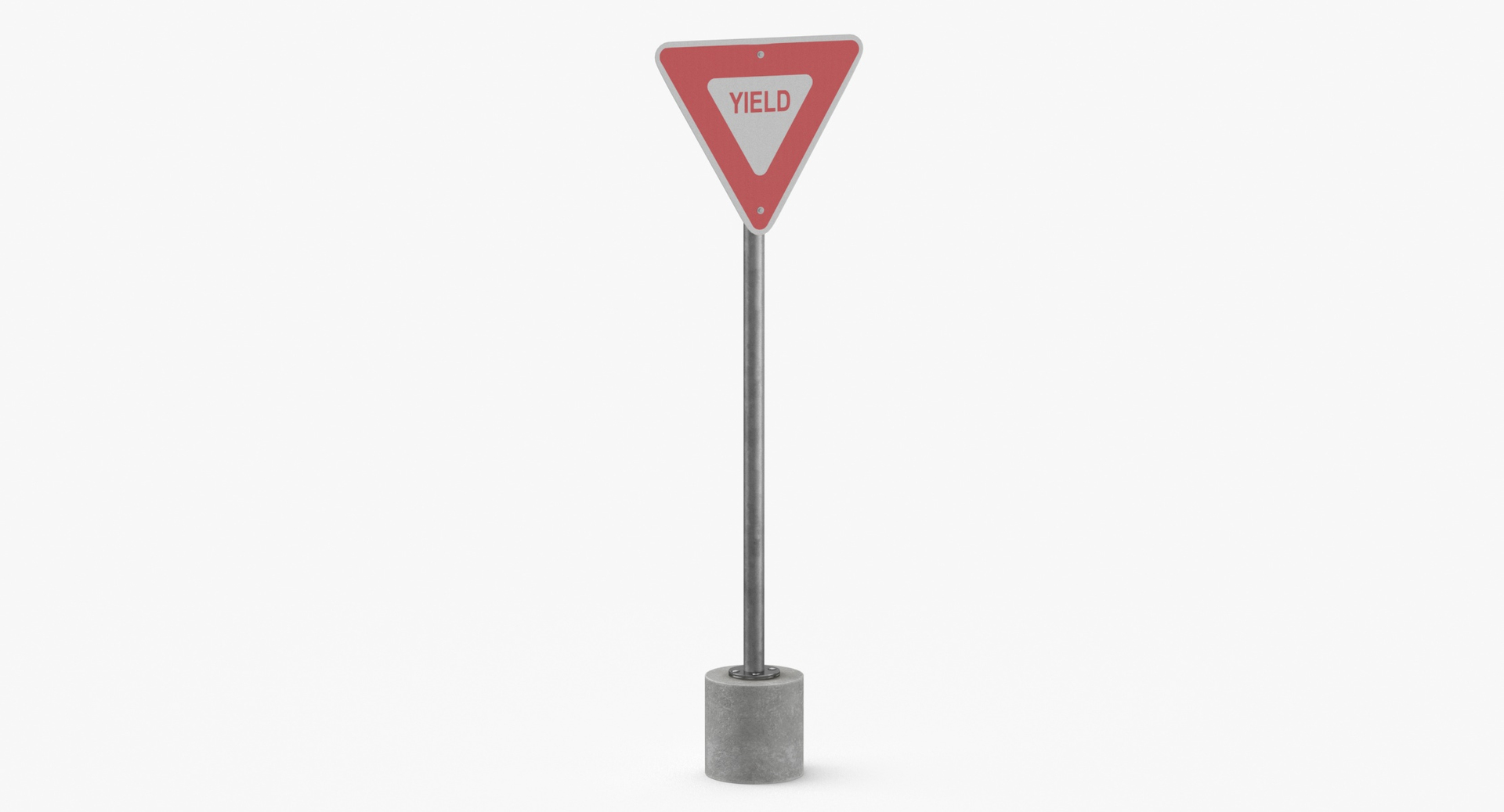 Upside Down Triangle Street Signs Cylinder, Square And U Shape 3D Model ...