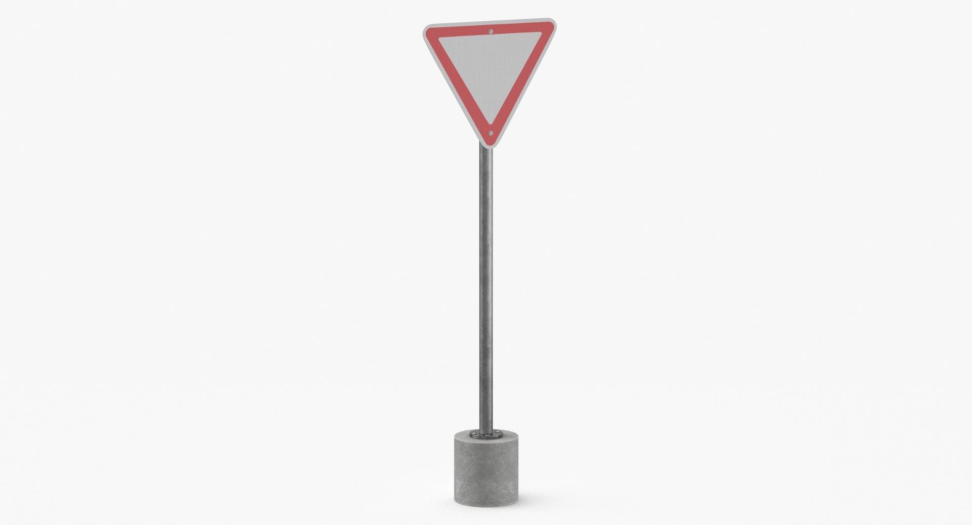 Upside Down Triangle Street Signs Cylinder, Square and U Shape 3D model ...