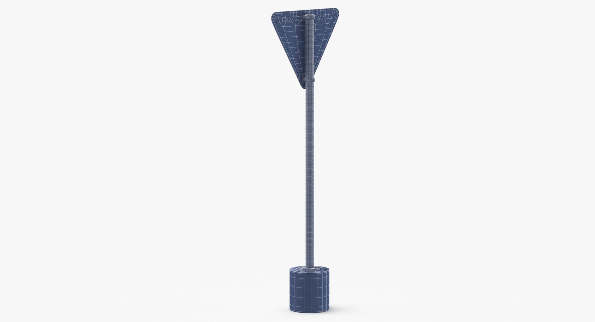 Upside Down Triangle Street Signs Cylinder, Square and U Shape 3D model ...