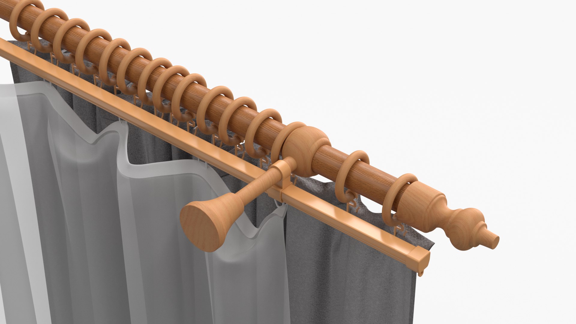 3D Double Panel Curtains 01 Model - TurboSquid 1744536