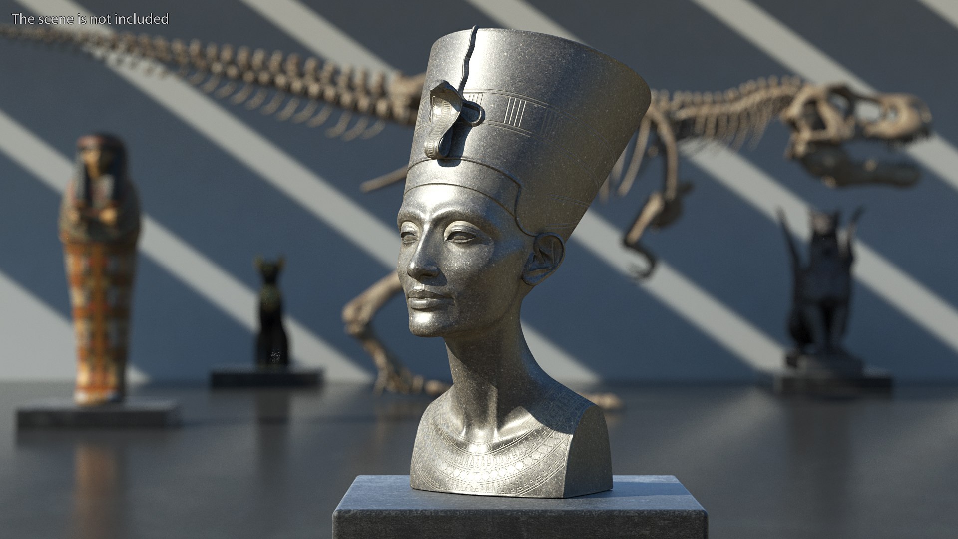 3d Model Granite Bust Of Nefertiti Turbosquid 1825815
