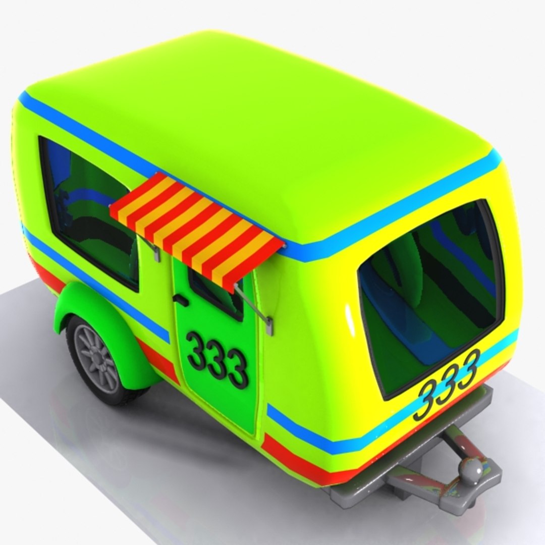 Cartoon Caravan Cart 3d Max