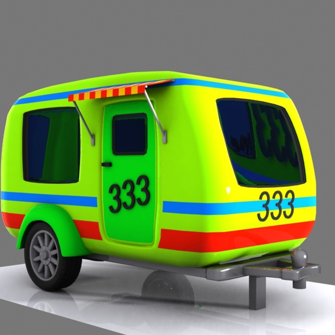 Cartoon Caravan Cart 3d Max