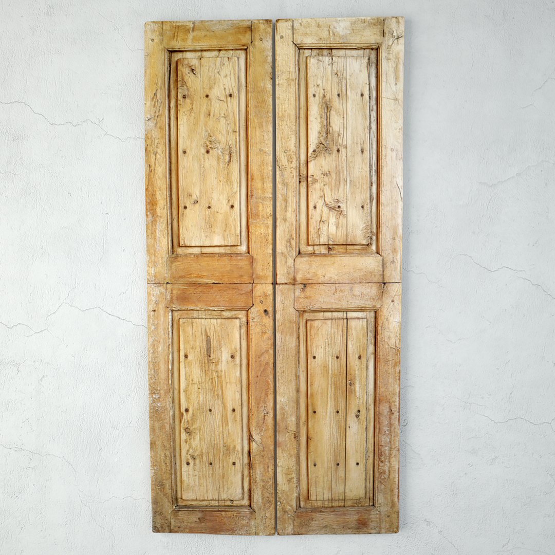 3D Model Vintage Teak Farm Doors - TurboSquid 2124241