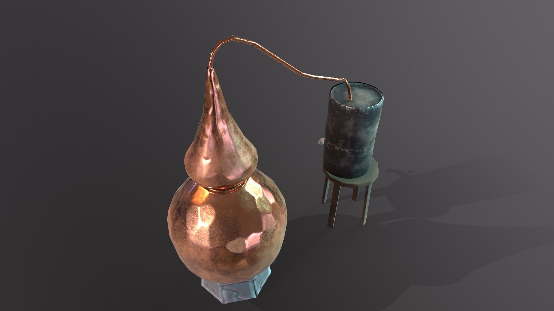 3D Lowpoly Stylized PBR Alchemy Magic Alembic Distillation Vessel Low-poly 3D Model Model ...