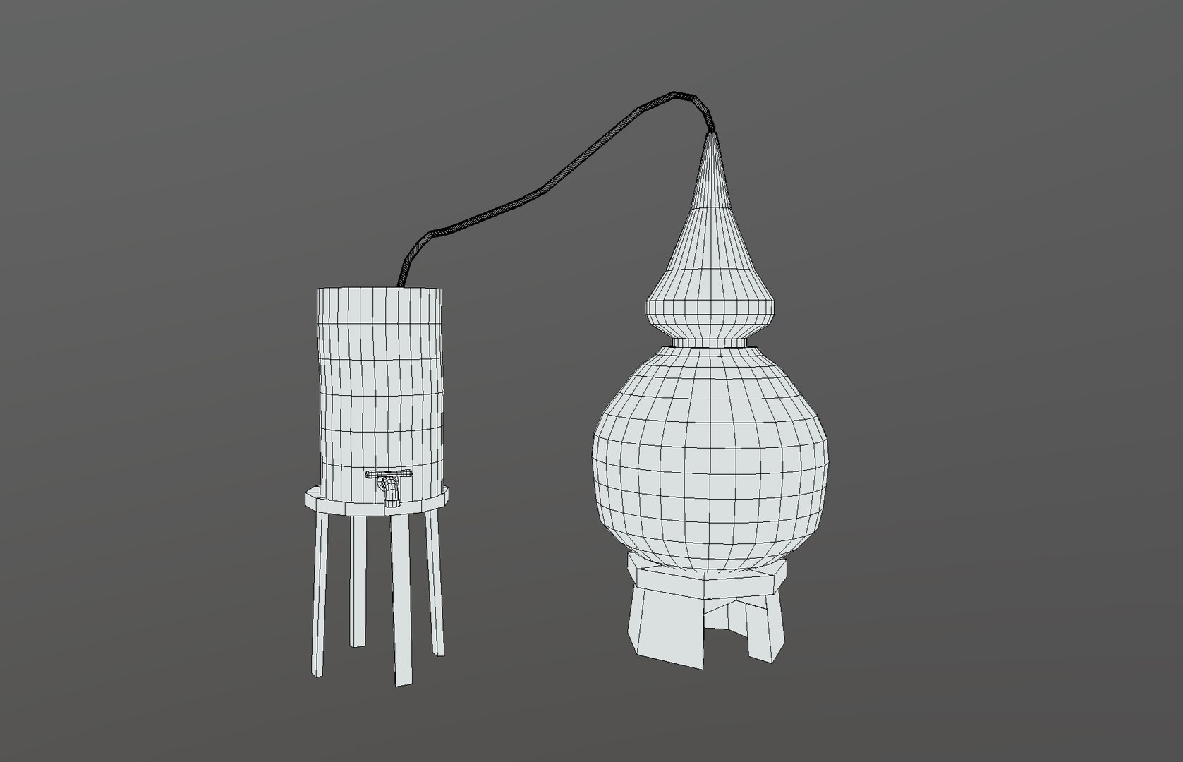 3D Lowpoly Stylized PBR Alchemy Magic Alembic Distillation Vessel Low ...