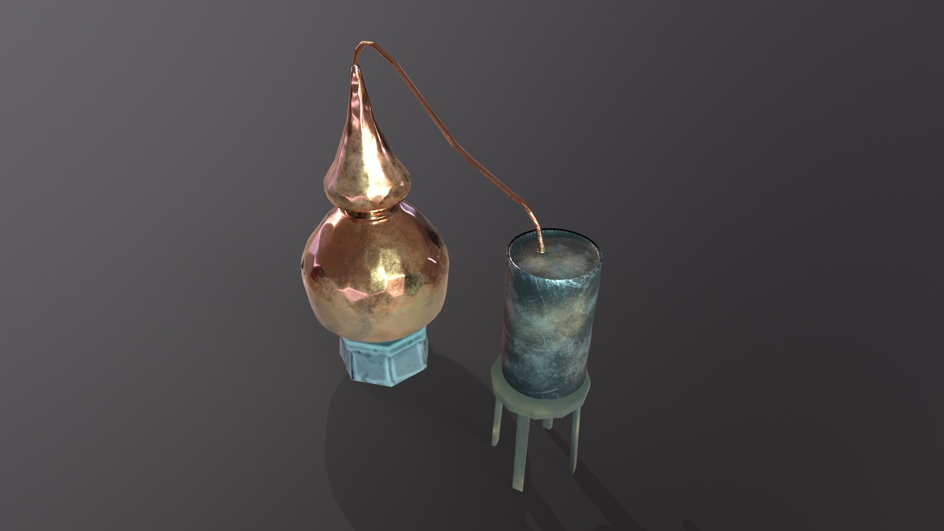 3D Lowpoly Stylized PBR Alchemy Magic Alembic Distillation Vessel Low ...