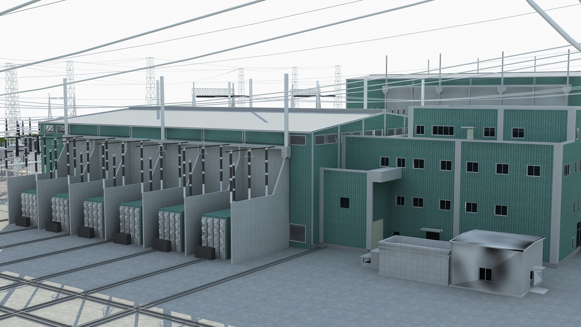 3D Electrical Substation Model - TurboSquid 2145029