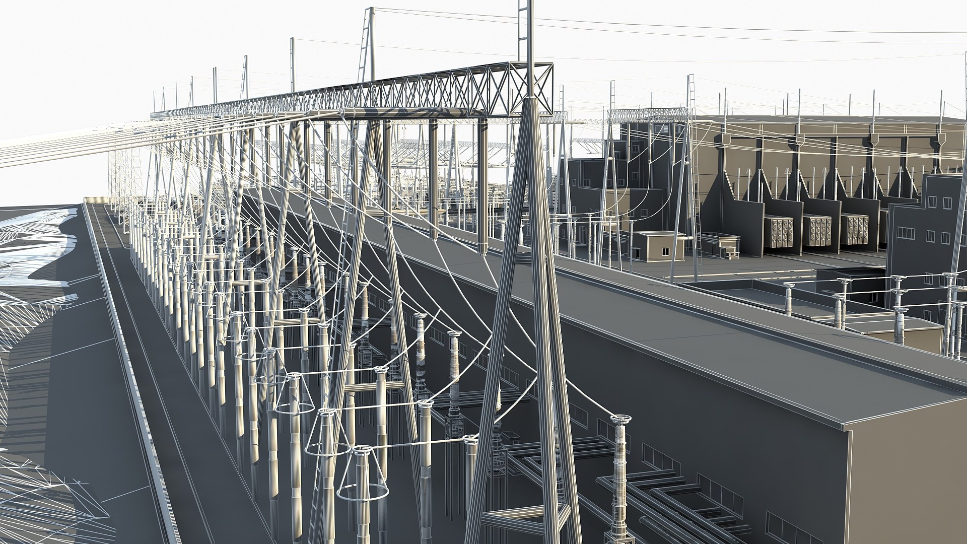 3D Electrical Substation Model - TurboSquid 2145029