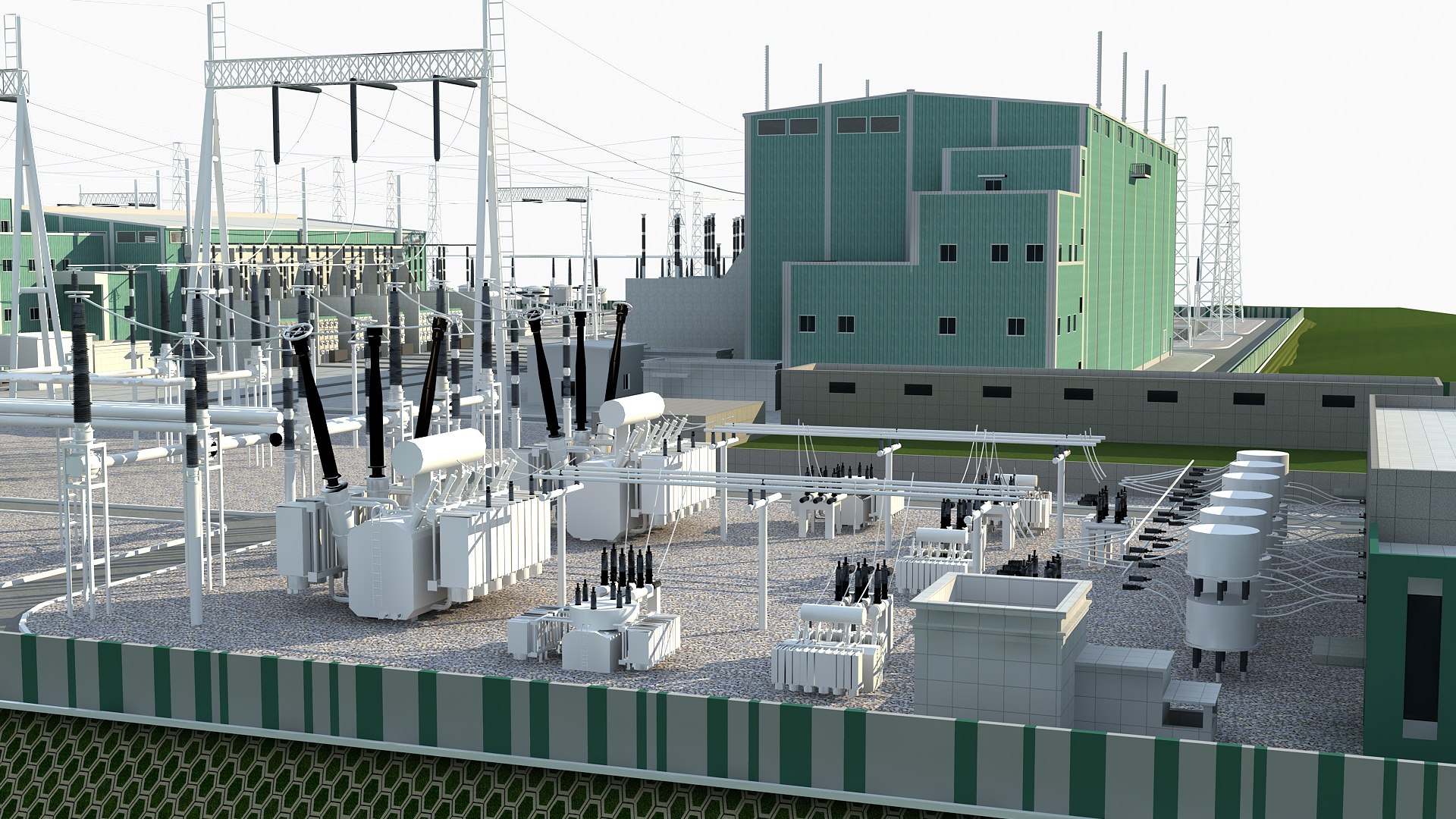 3D Electrical Substation Model - TurboSquid 2145029