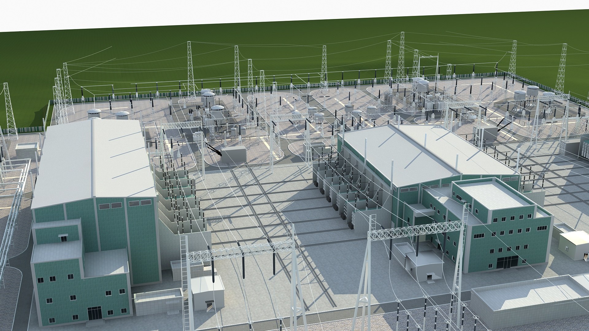 3D Electrical Substation Model - TurboSquid 2145029