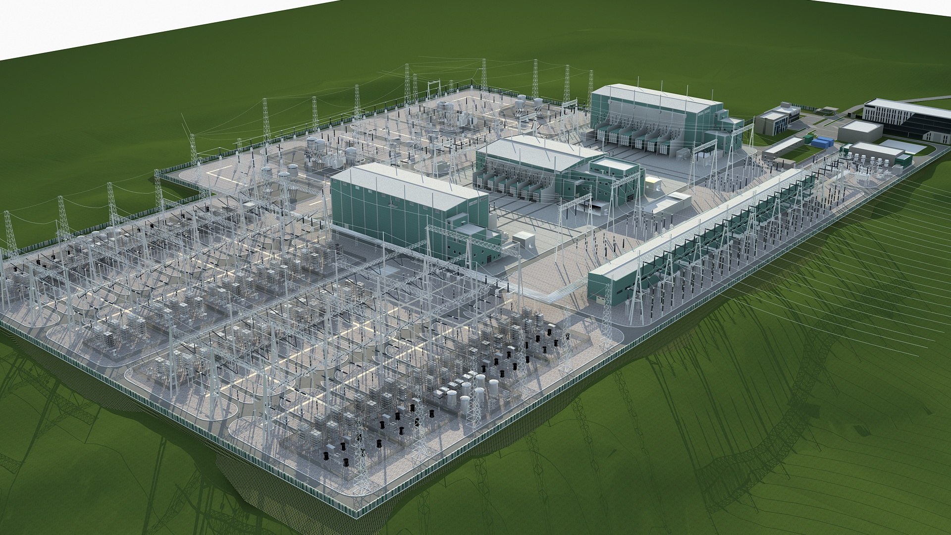 3D Electrical Substation Model - TurboSquid 2145029