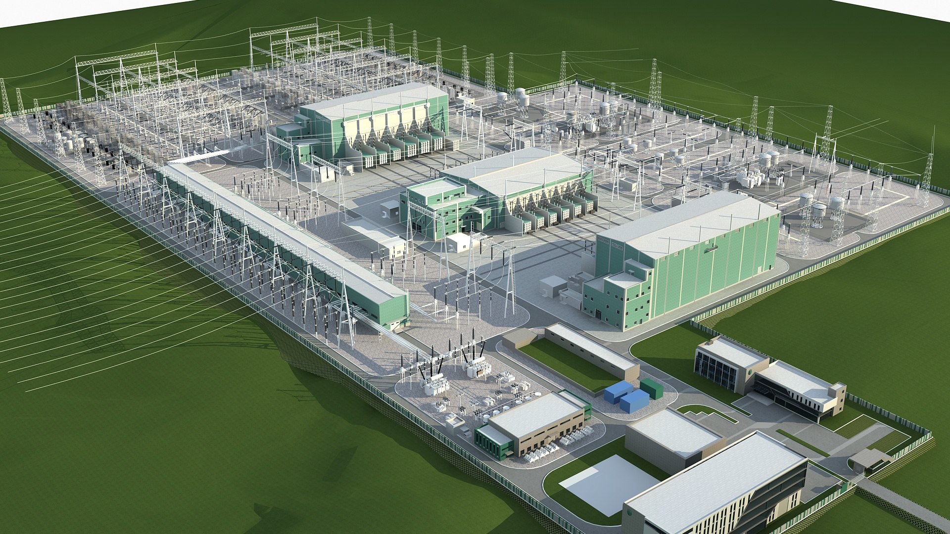 3D Electrical Substation Model - TurboSquid 2145029