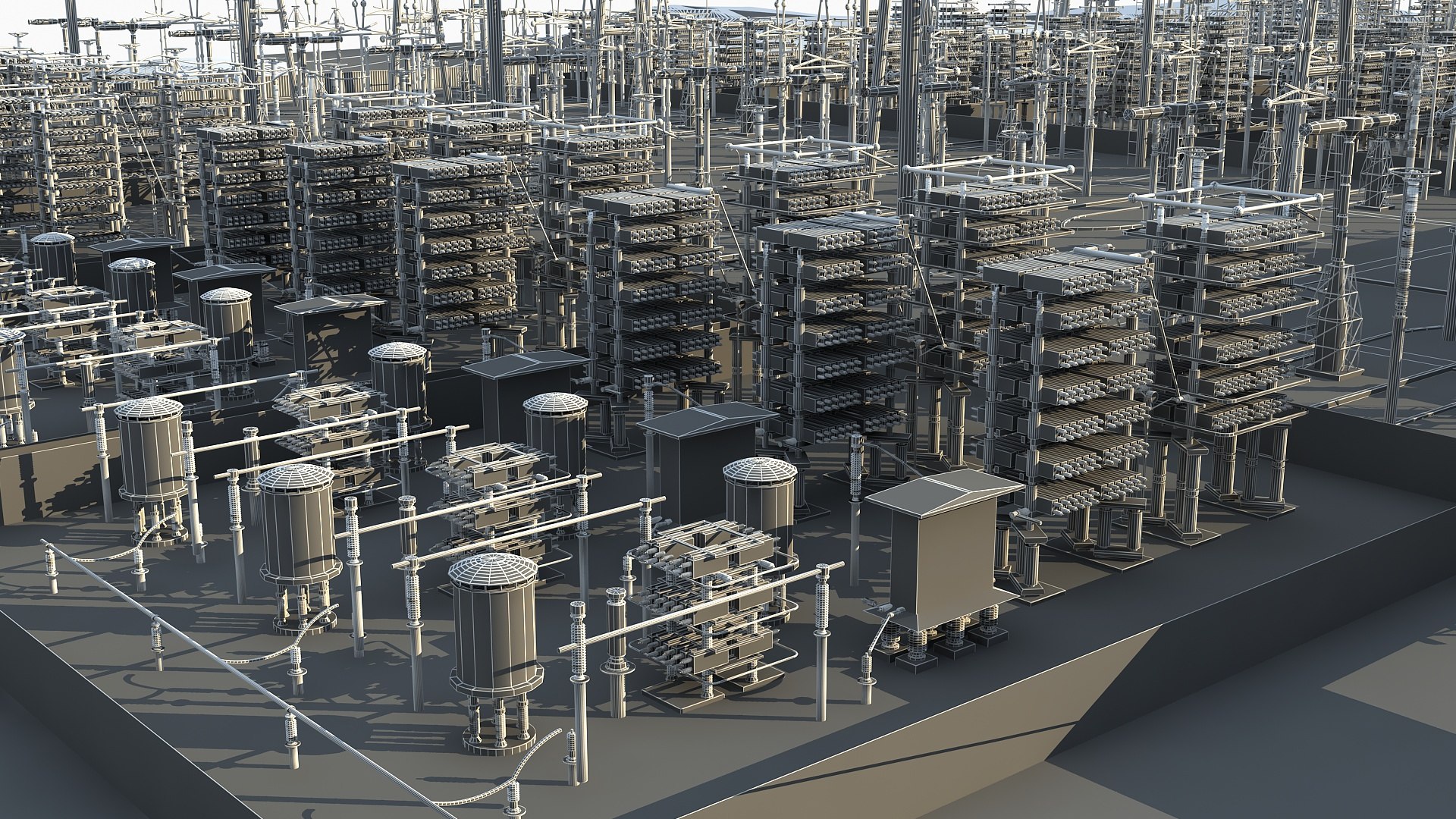 3D Electrical Substation Model - TurboSquid 2145029
