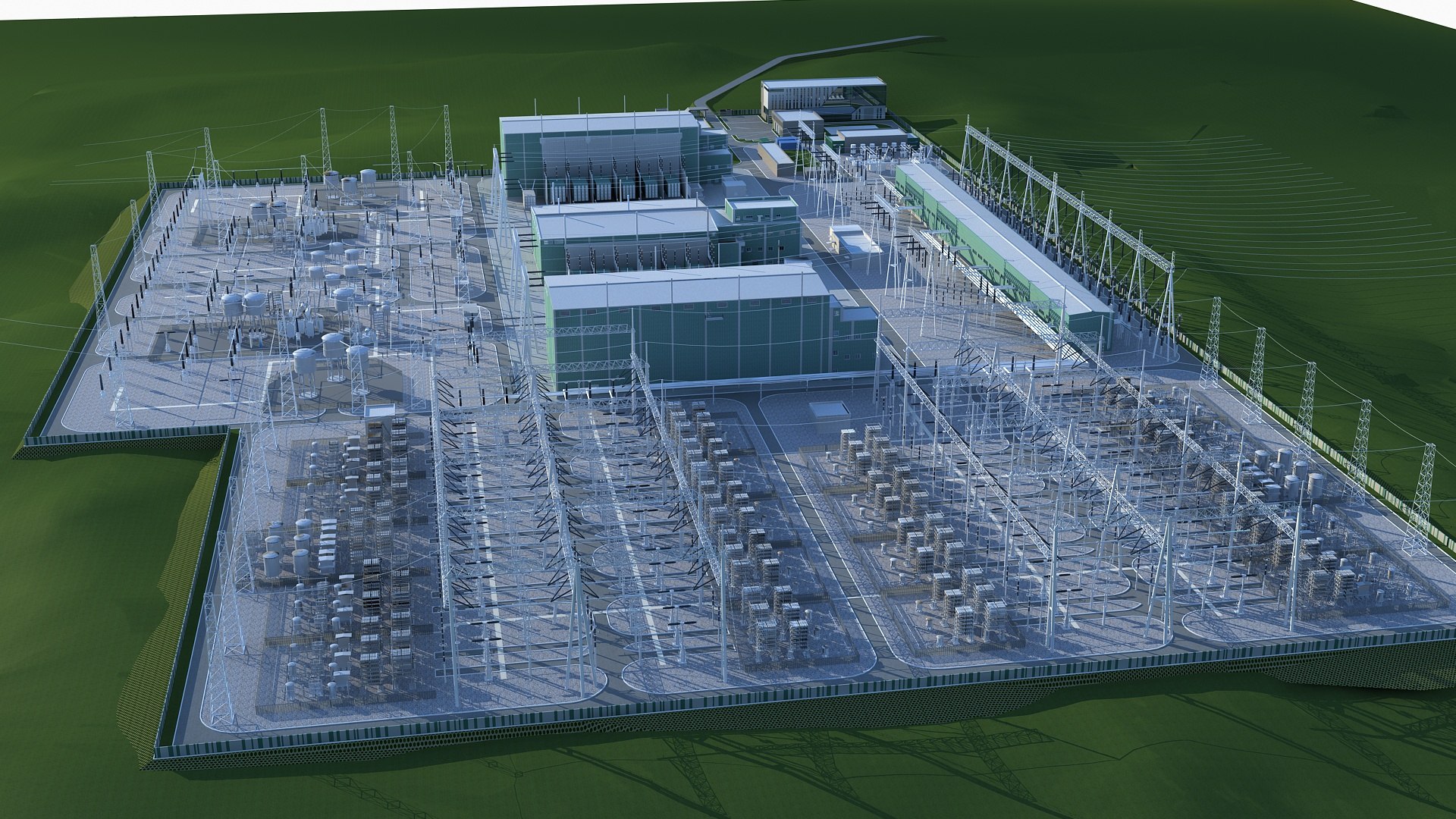 3D Electrical Substation Model - TurboSquid 2145029